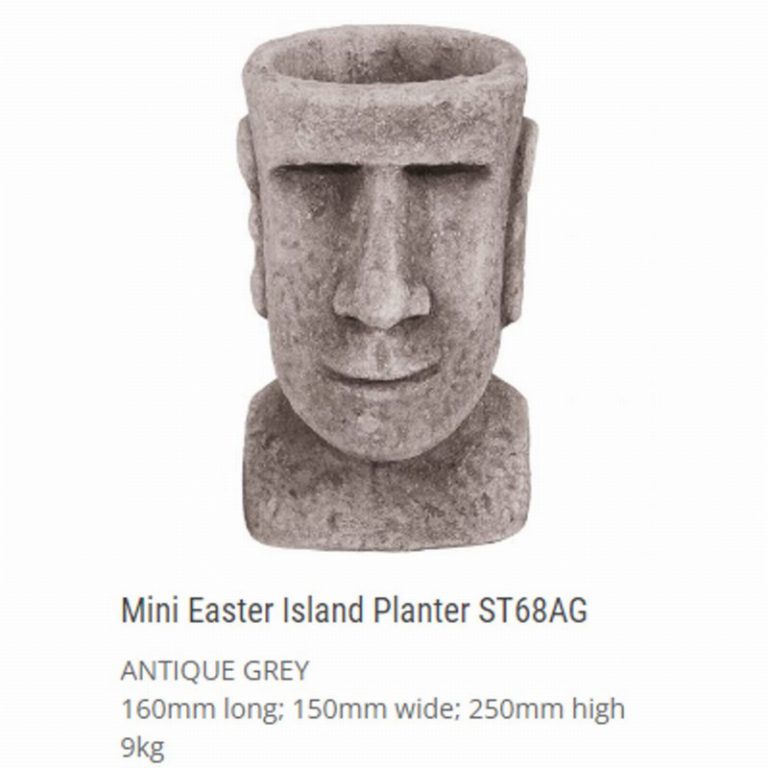 Mini Easter Island Planter Antique Grey | Monkton Elm Garden Centre ...