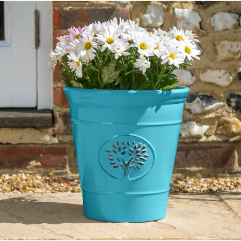 56cm Blenheim Pot Aqua | Monkton Elm Garden Centre | Taunton